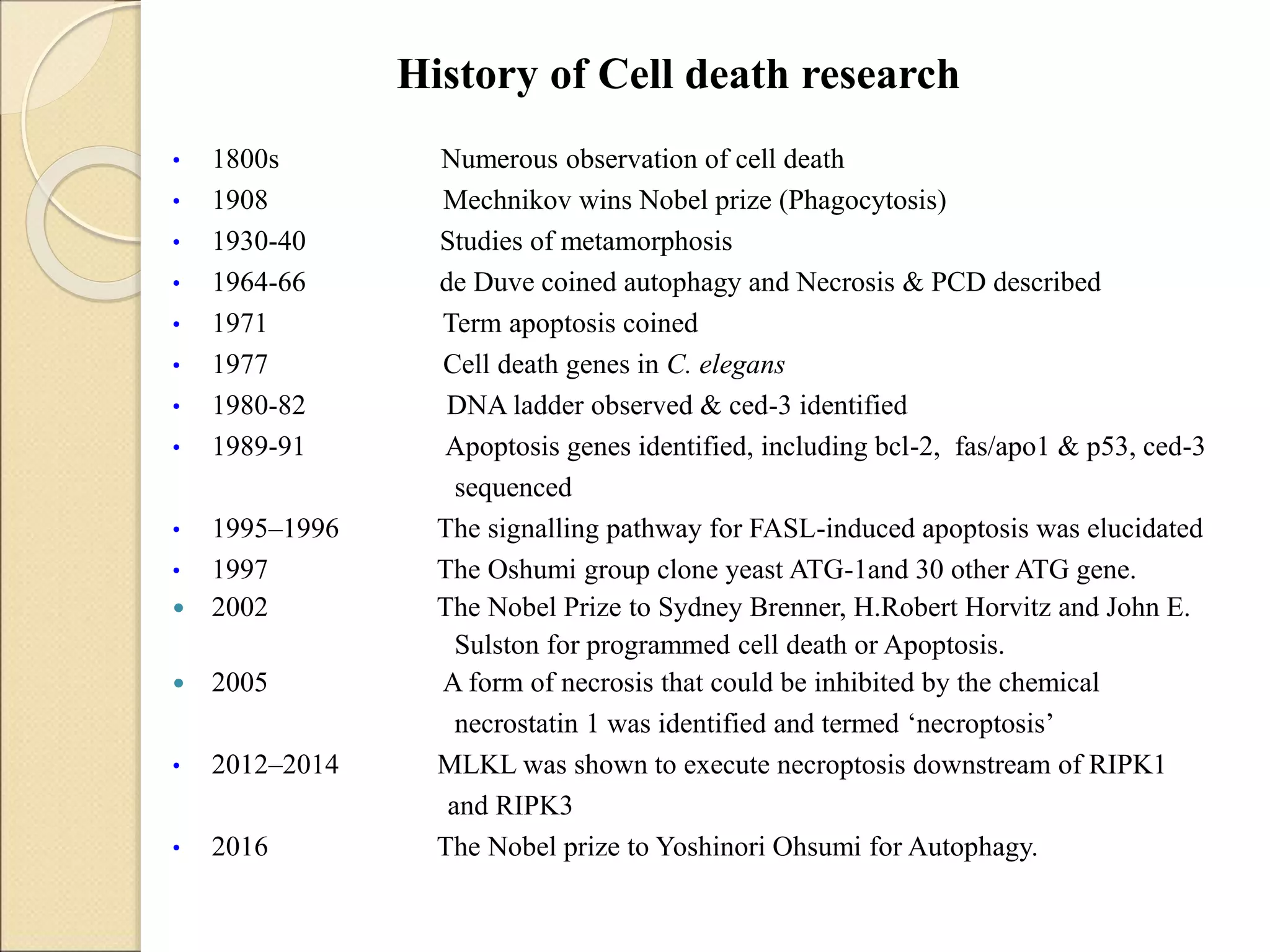 Programmed cell death | PPT | Biological Sciences | Science