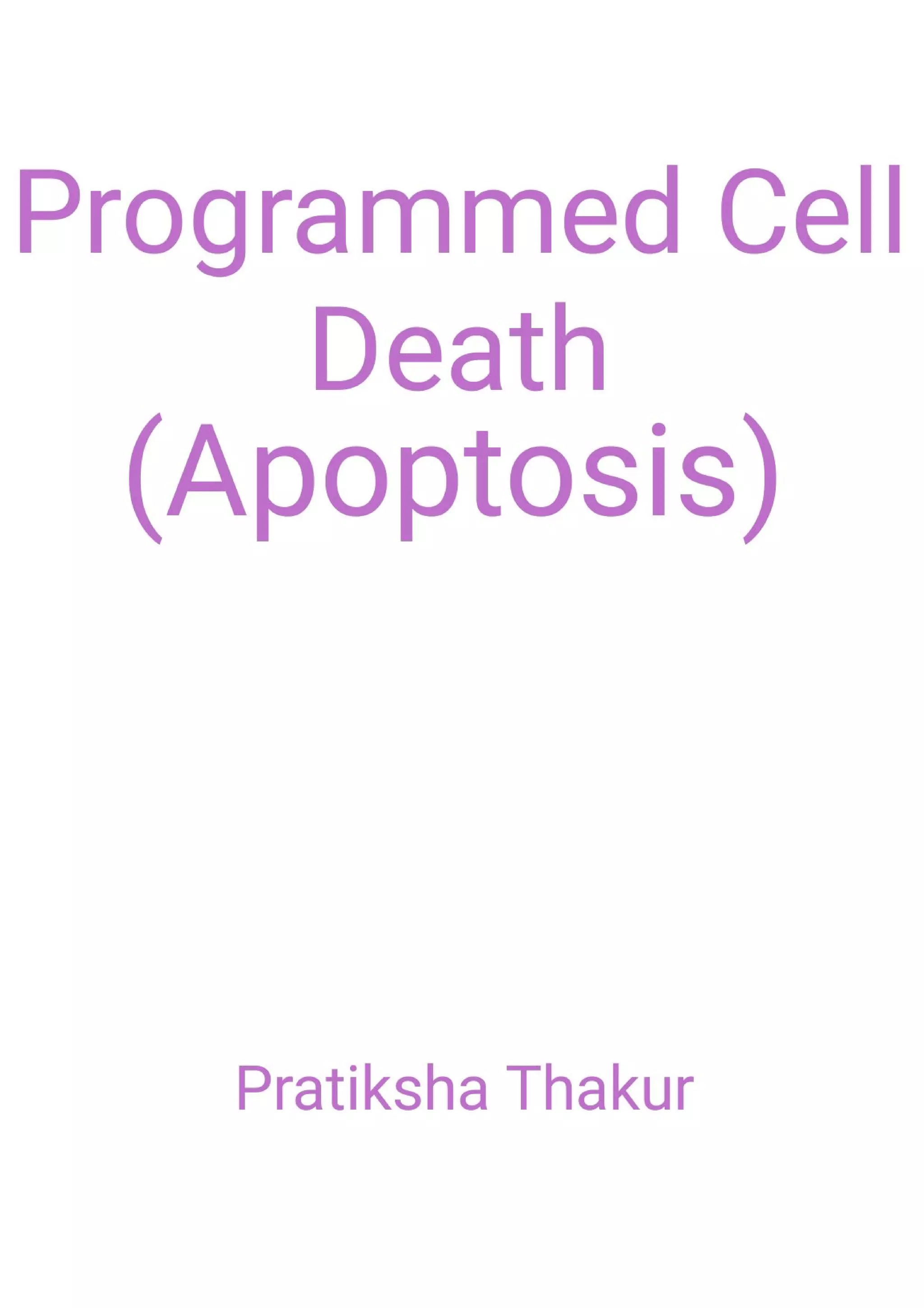 Programmed Cell Death (Apoptosis) | PDF