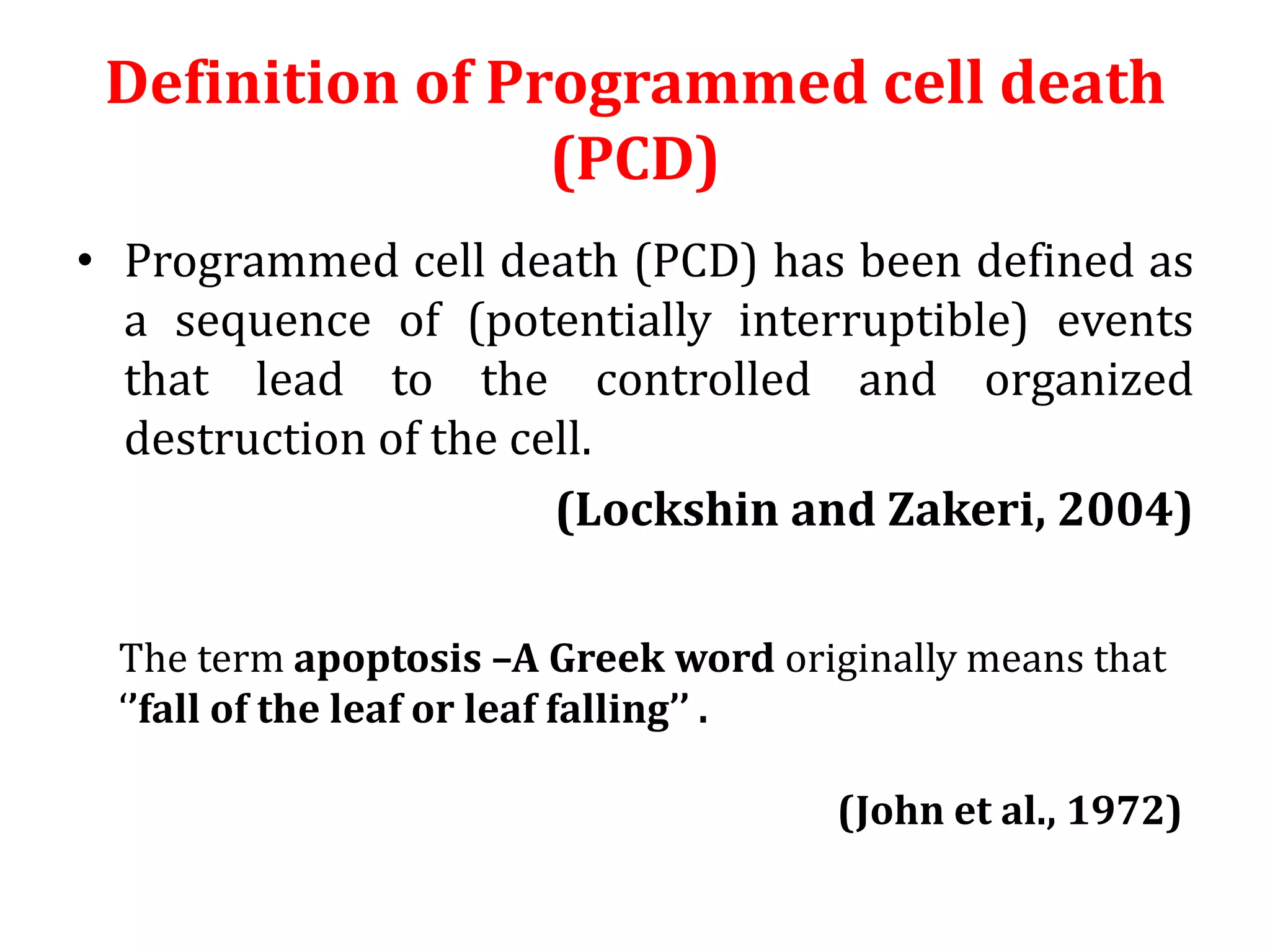 Programmed cell death (pcd) | PPTX | Biological Sciences | Science