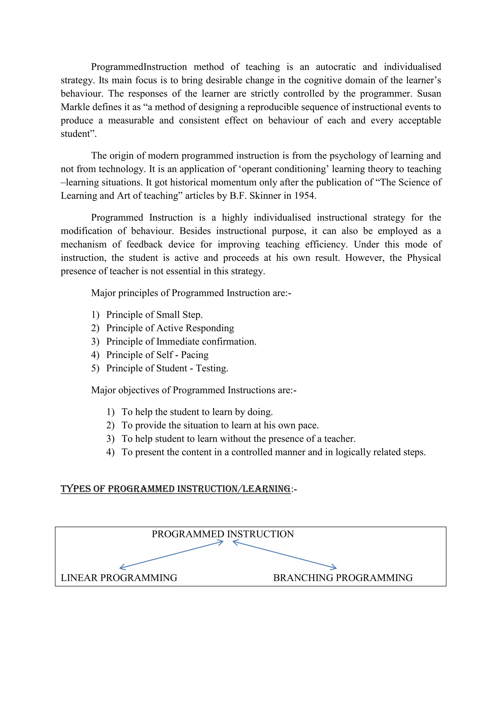 Programmed Instruction | PDF