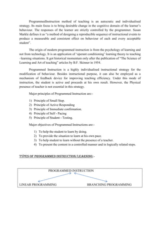 Programmed Instruction | PDF