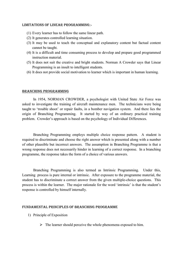 Programmed Instruction | PDF