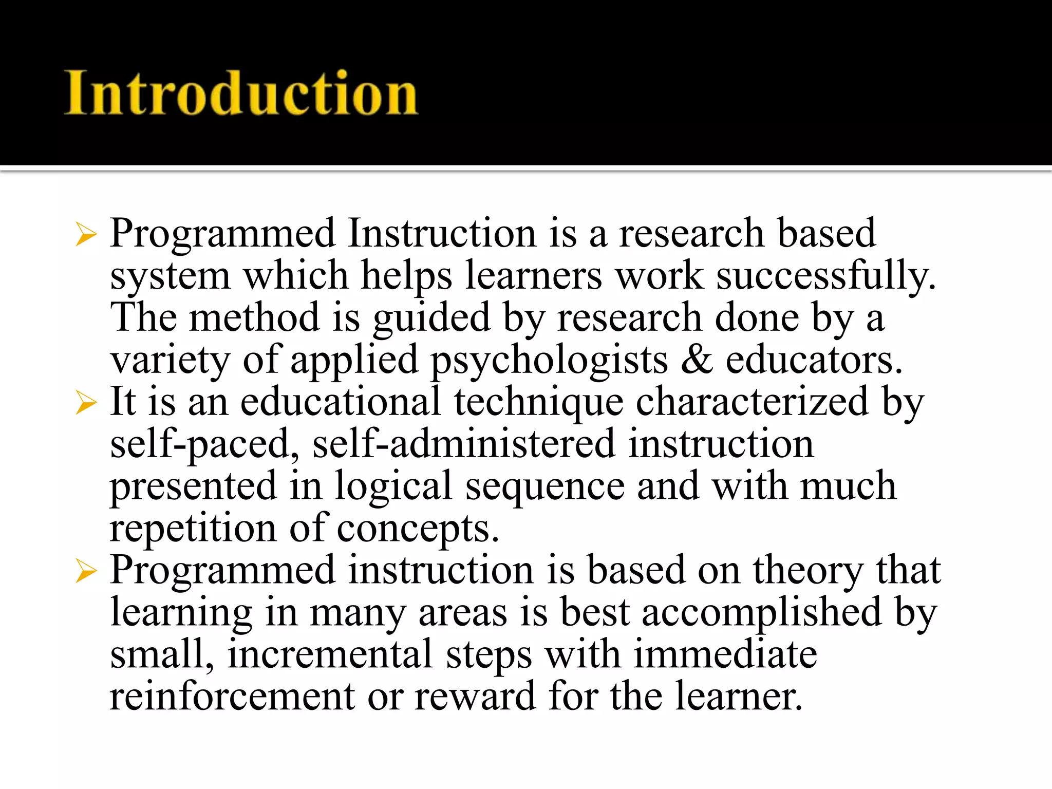 Programmed instruction | PPTX