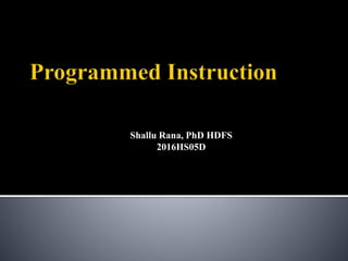 Programmed instruction | PPTX