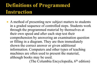 Programmed instruction | PPTX