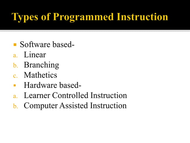 Programmed instruction | PPTX