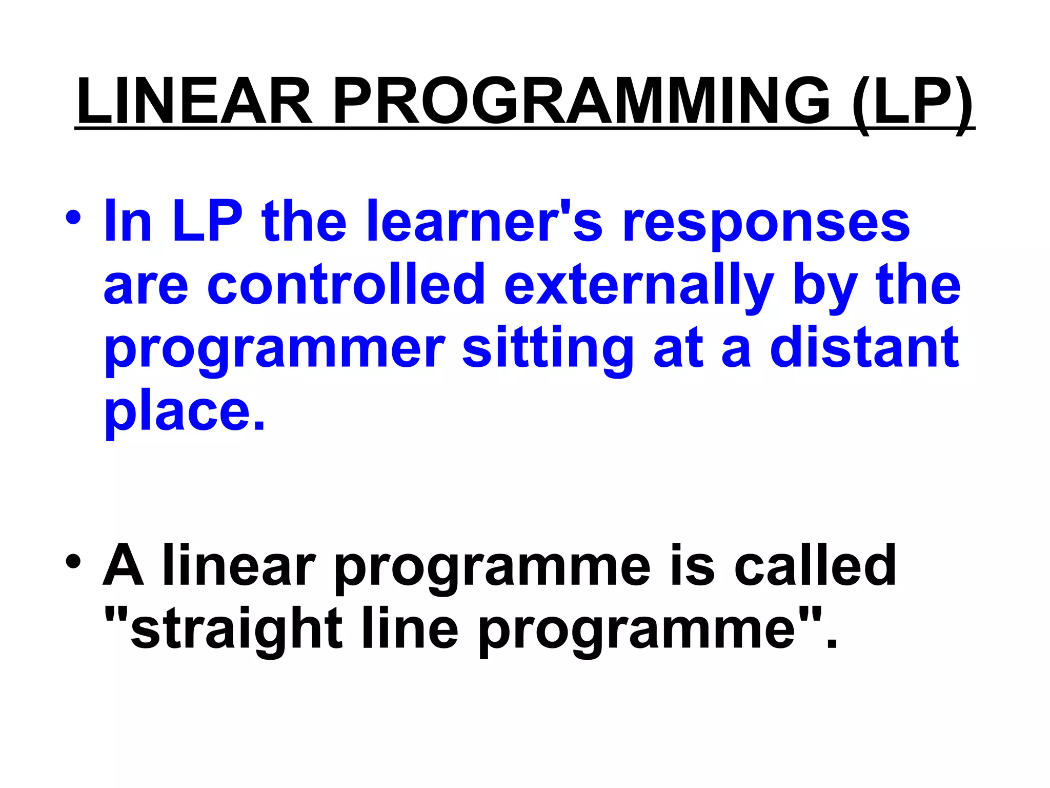 Programmed Instruction | PPT | Programming Languages | Computing