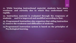 Programmed Instruction Dr. Umashree D K | PDF