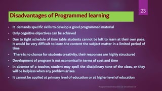 Programmed Instruction Dr. Umashree D K | PDF