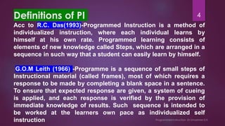 Programmed Instruction Dr. Umashree D K | PDF