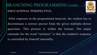 Programmed instruction in education | PPTX