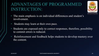 Programmed instruction in education | PPTX