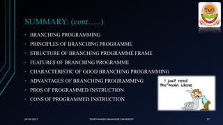 Programmed instruction in education | PPTX