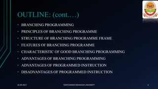 Programmed instruction in education | PPTX