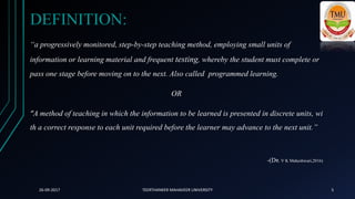 Programmed instruction in education | PPTX