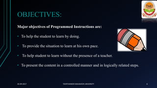 Programmed instruction in education | PPTX