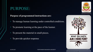 Programmed instruction in education | PPTX