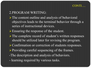 PROGRAMMED INSTRUCTION A Type of Learning PPT.pptx | Educational ...