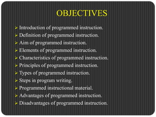 PROGRAMMED INSTRUCTION A Type of Learning PPT.pptx | Educational ...