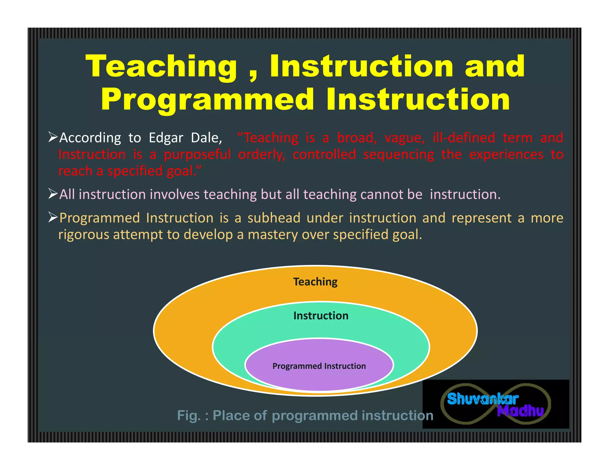 Programmed Instruction: Basic concepts | PDF