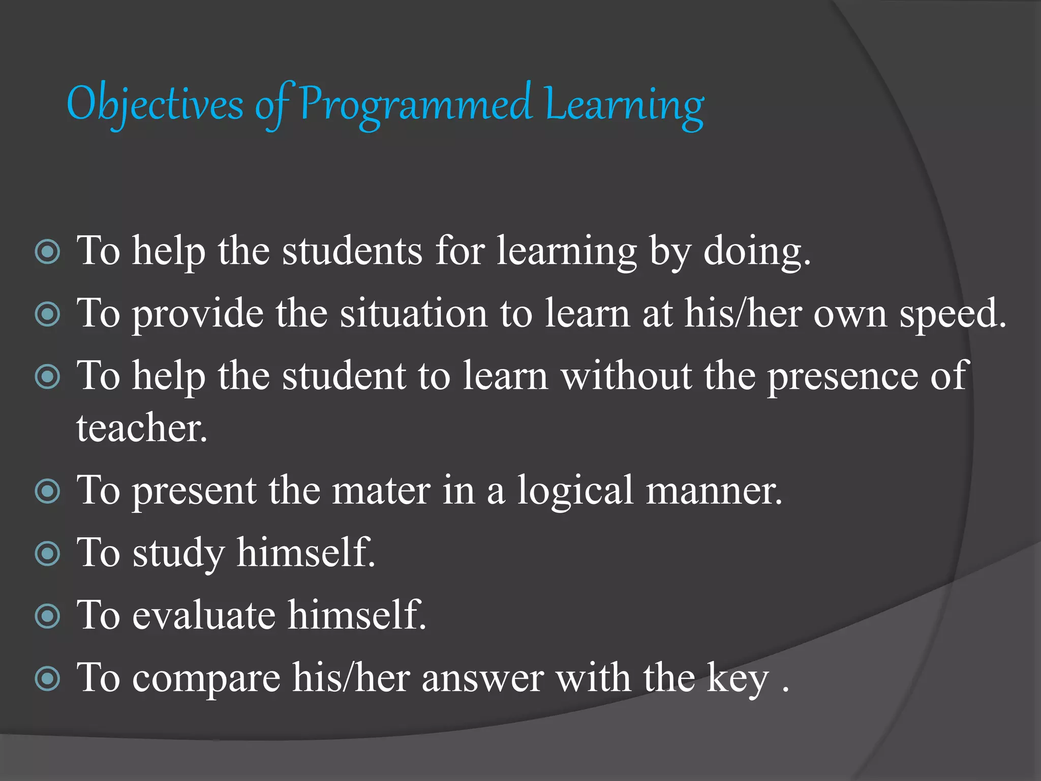 Programmed learning | PPTX | Science