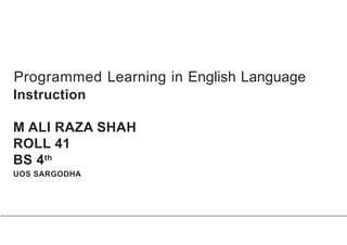 Programmed Learning in English Language . | PPTX