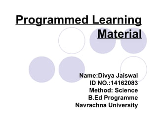 Programmed learning material | PPT