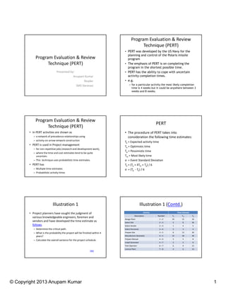 Programme evaluation and review technique (pert) | PDF