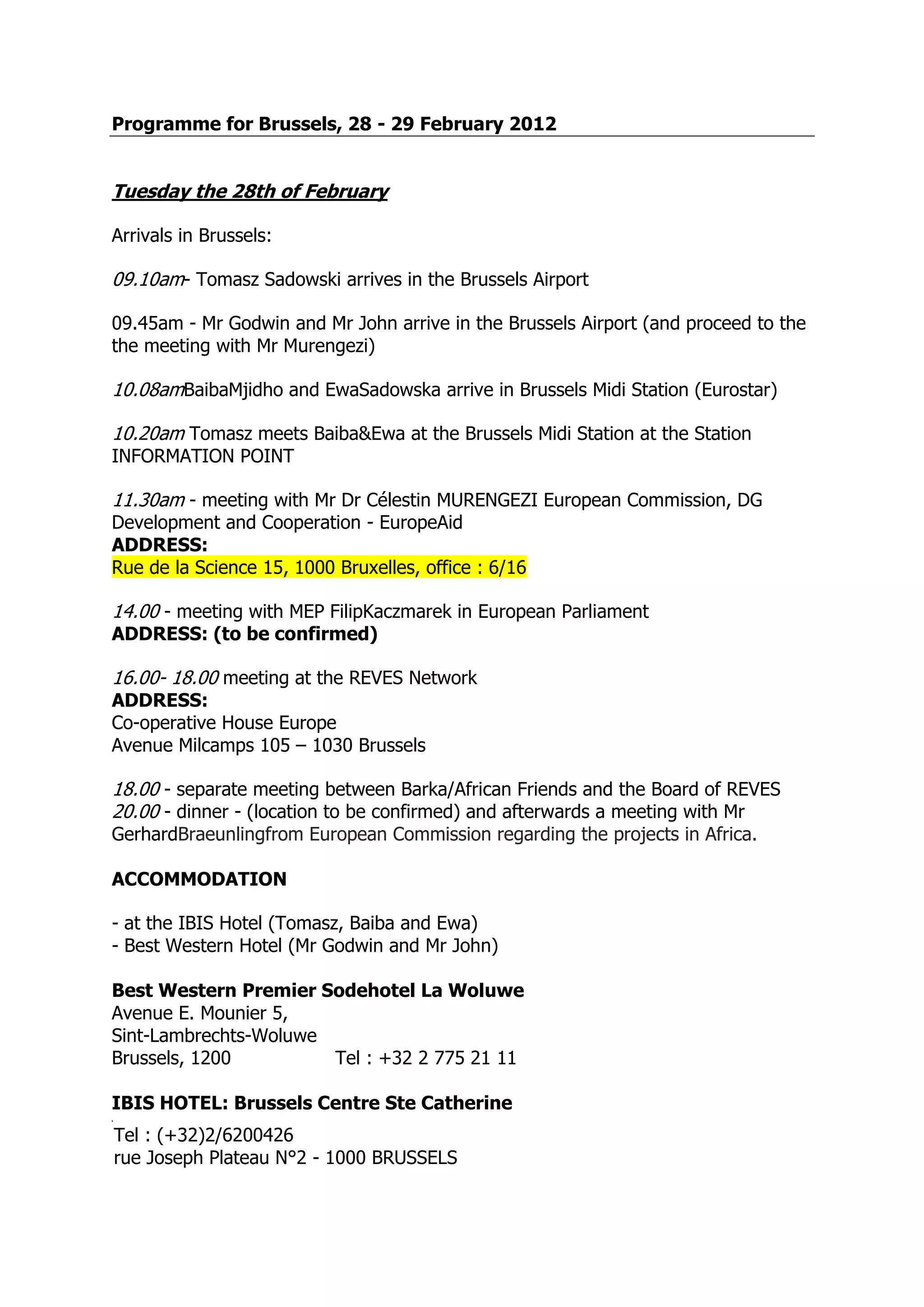 Programme for brussels v1 | PDF