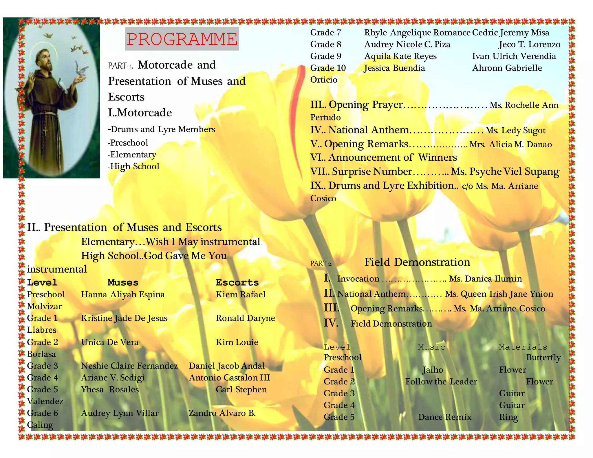 PROGRAMME for foundation day.doc