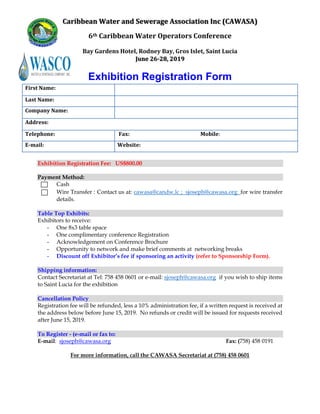 6th Caribbean Water Operators Conference 2019 - Programme of Activities ...