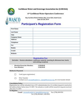 6th Caribbean Water Operators Conference 2019 - Programme of Activities ...