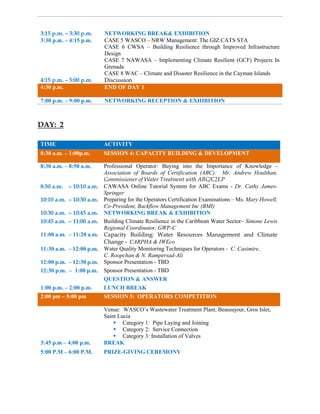 6th Caribbean Water Operators Conference 2019 - Programme of Activities ...