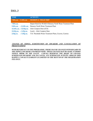 6th Caribbean Water Operators Conference 2019 - Programme of Activities ...
