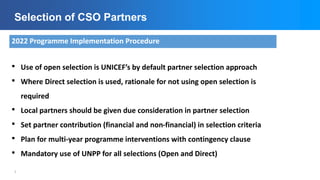 Programme Implementation Procedure-Key Changes for CSO partners ...