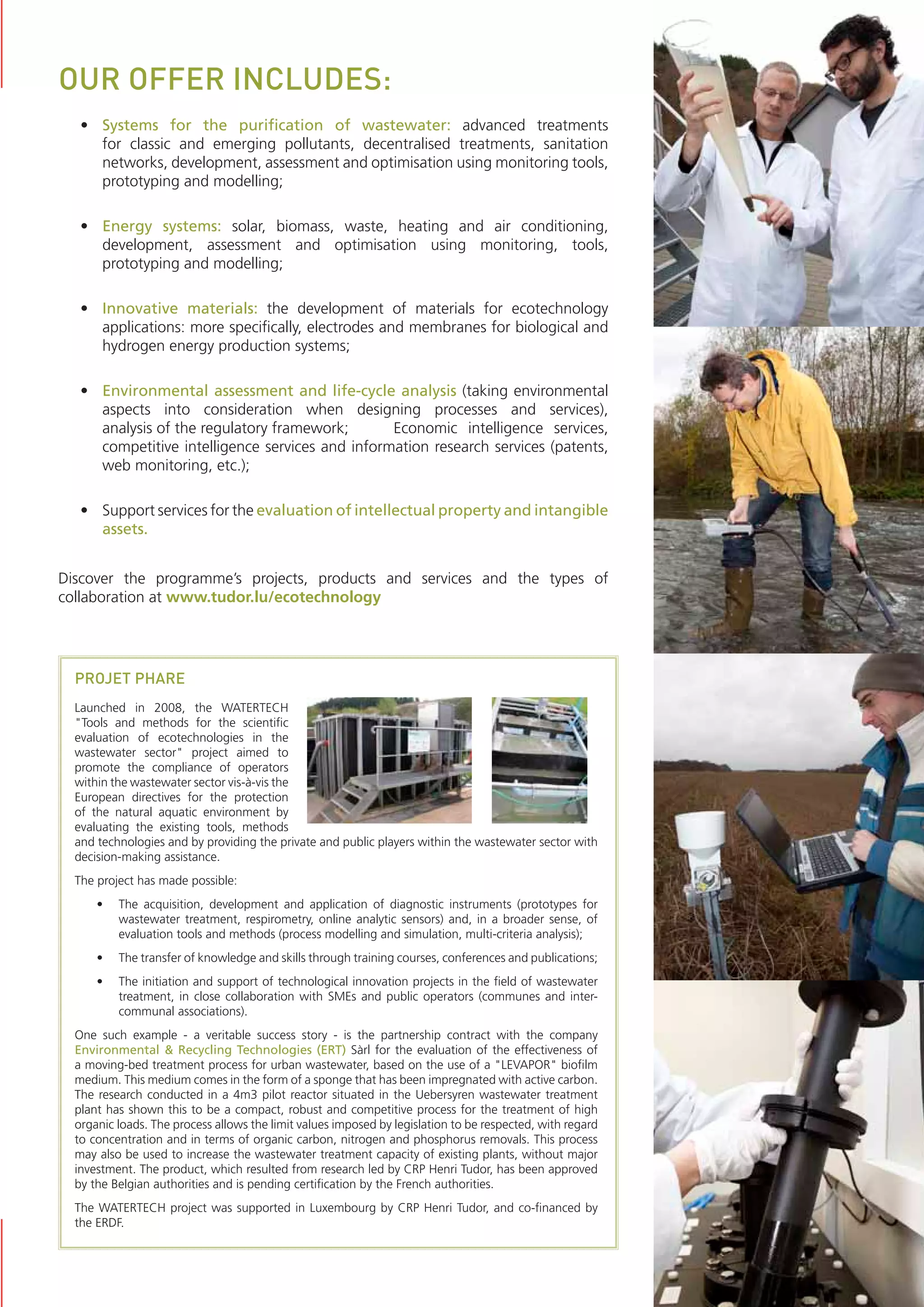 ECOTECHNOLOGY innovation programme - Presentation leaflet - CRP Henri ...