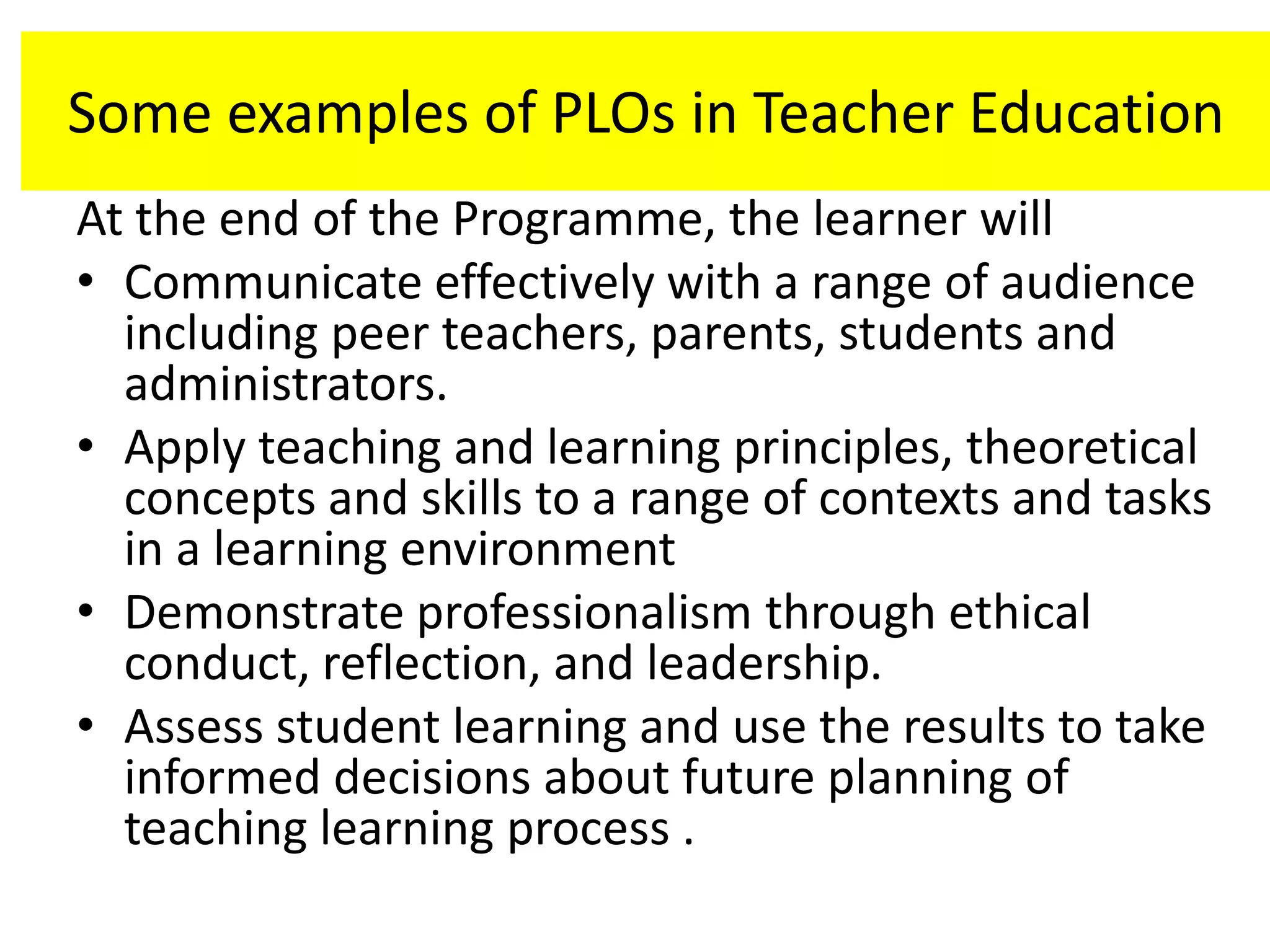 Programme learning outcomes | PPTX