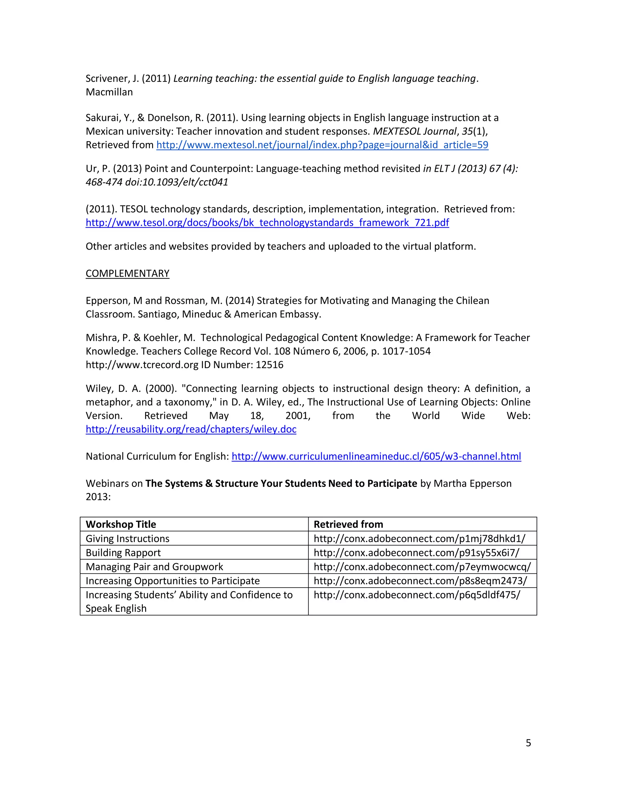 EFL Methodology I (pre-service teachers) | PDF