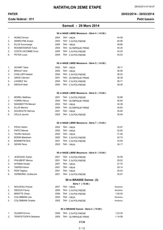 Programme natathlon 2eme etape 2014 | PDF