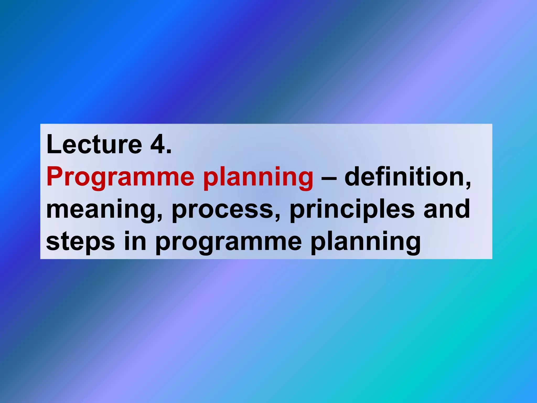 Programme planning.ppt
