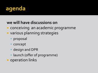 Programme planning and operations | PPT