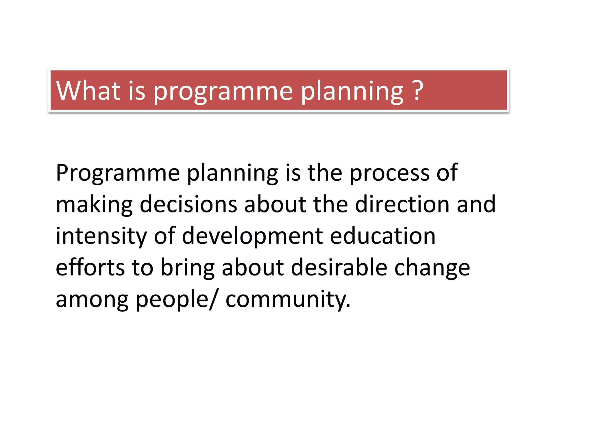 Programme planning skills and basis | PPTX | Business | Business and ...