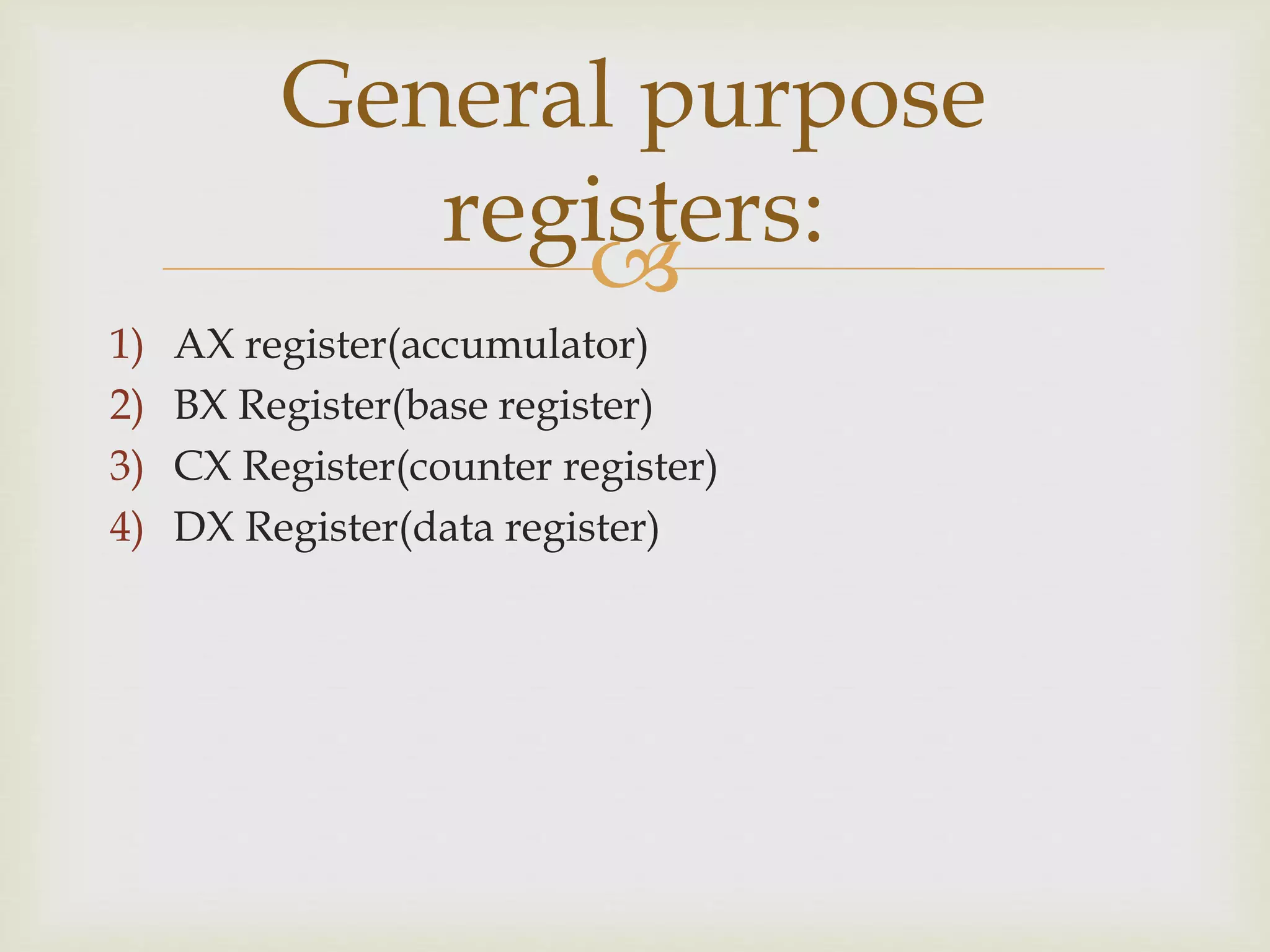 Programmers model of 8086 | PPTX