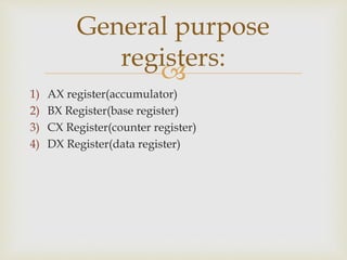 Programmers model of 8086 | PPTX