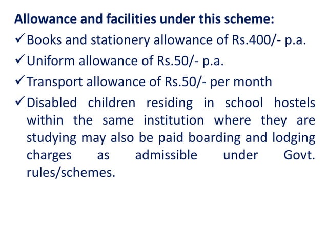 Programmes & Schemes of education for CWD | PPT