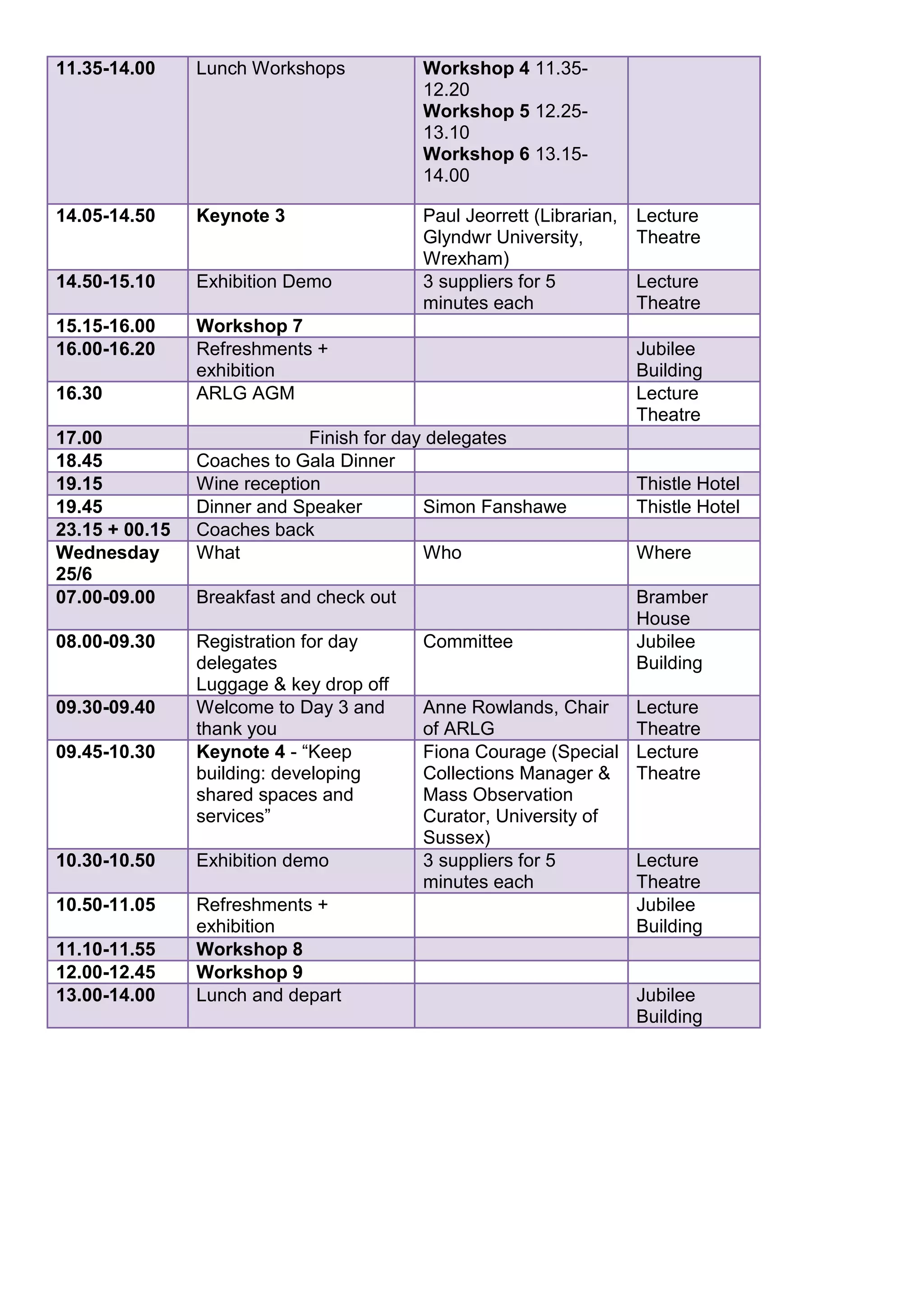 ARLG 2014 conference programme | PDF