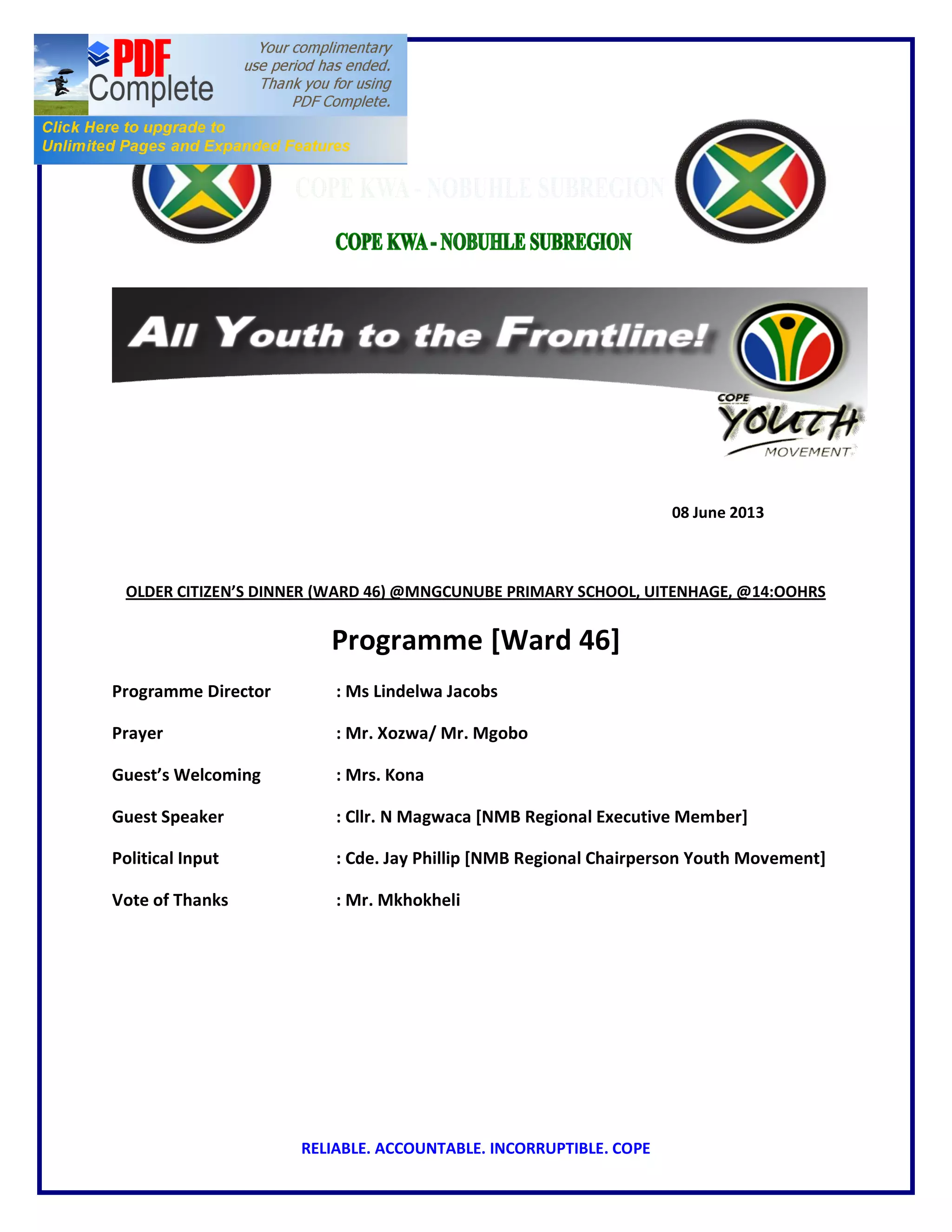 Programme ward 46 | PDF