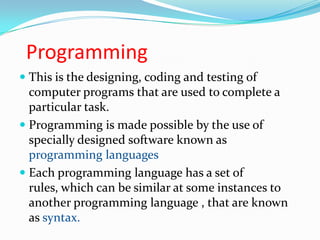 Introduction to Programming By Wathika F. Maina | PPT