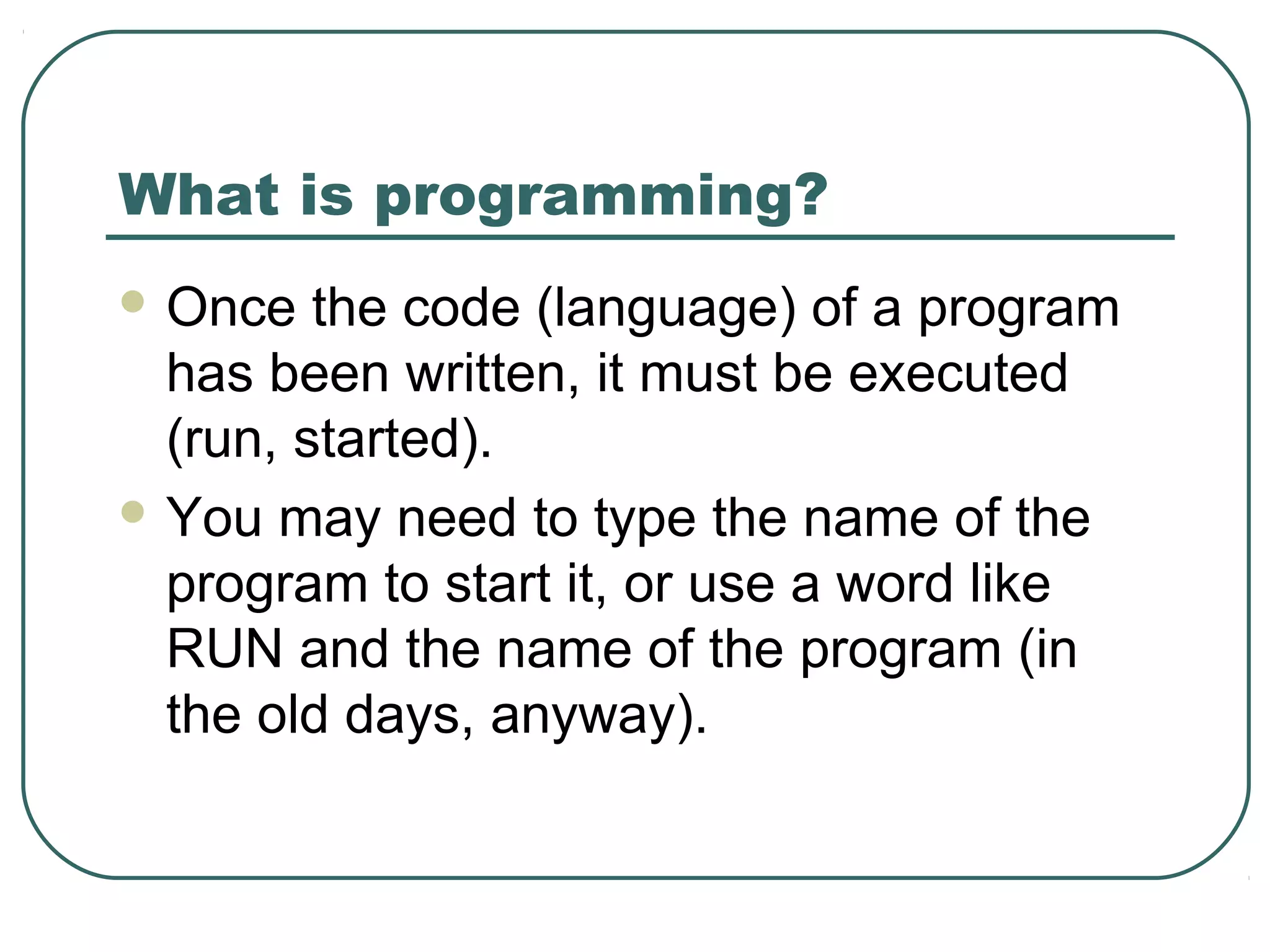 Programming | PPT