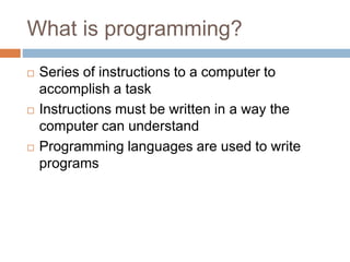 Programming | PPT